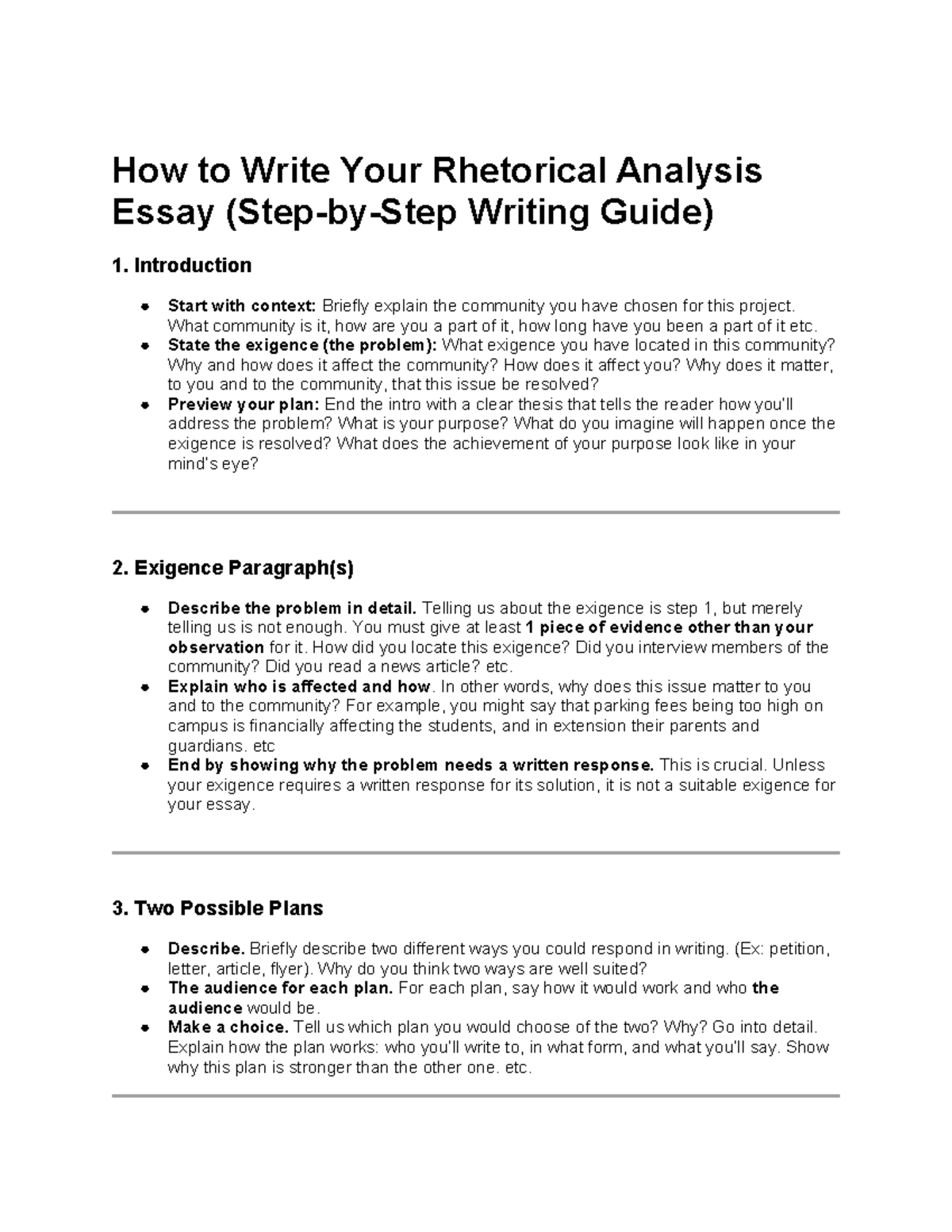 Rhetorical Analysis Essay Writing Guide: Step by Step Approach - Studocu