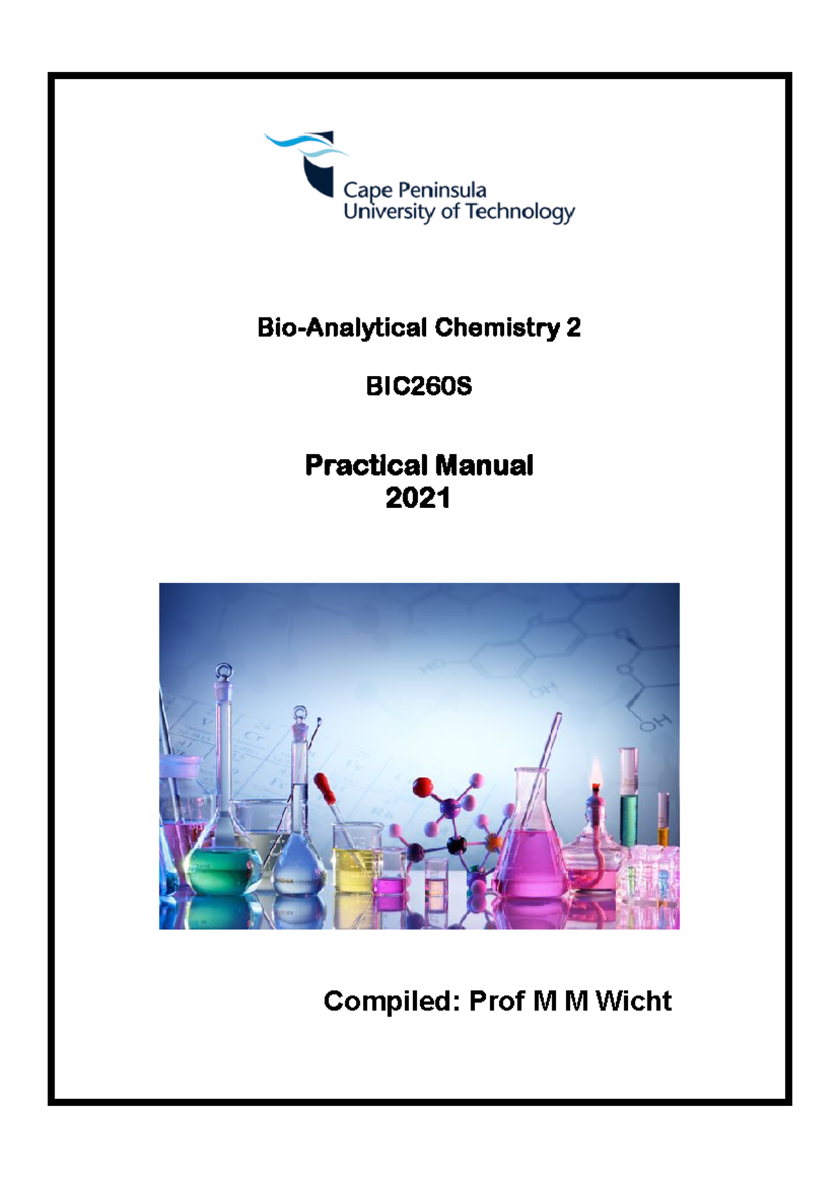 Bio-Analytical Chemistry 2 Practical Manual (BIC260S) - 2021 Edition ...
