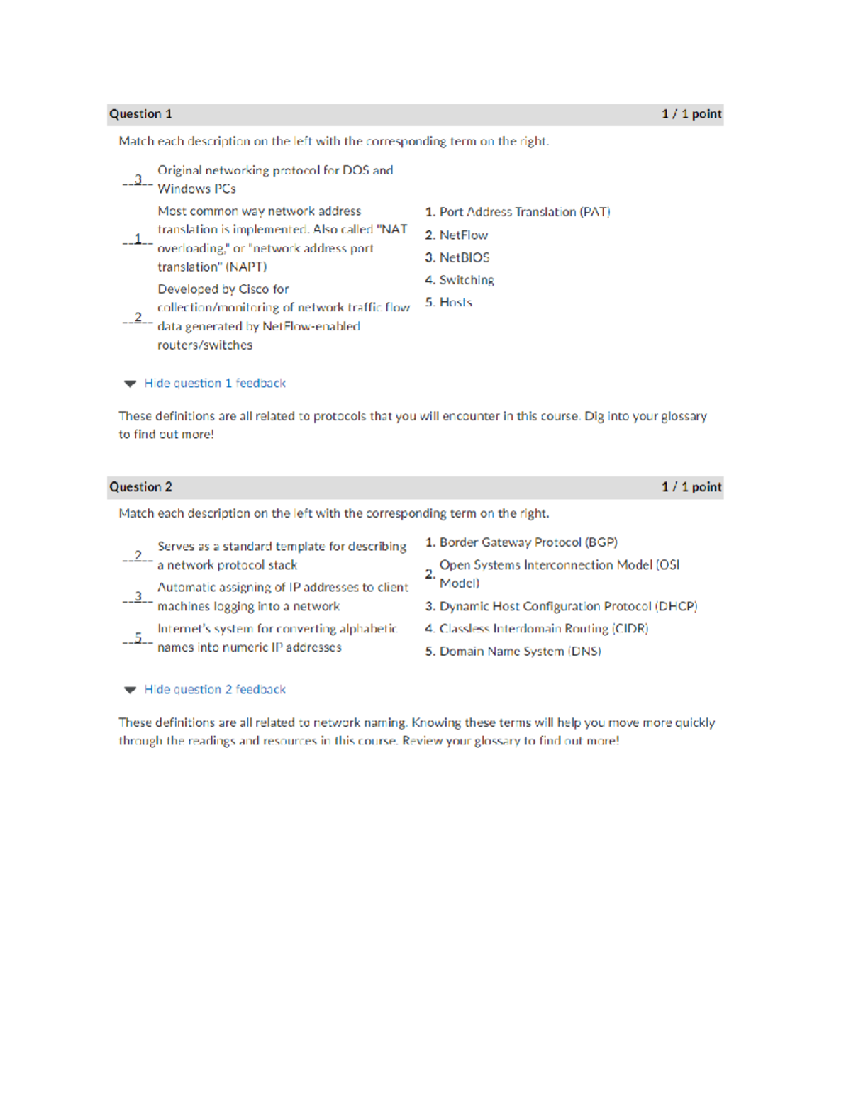 CYB 210 Module 1 Knowledge Check: Networking Protocols and Terms - Studocu