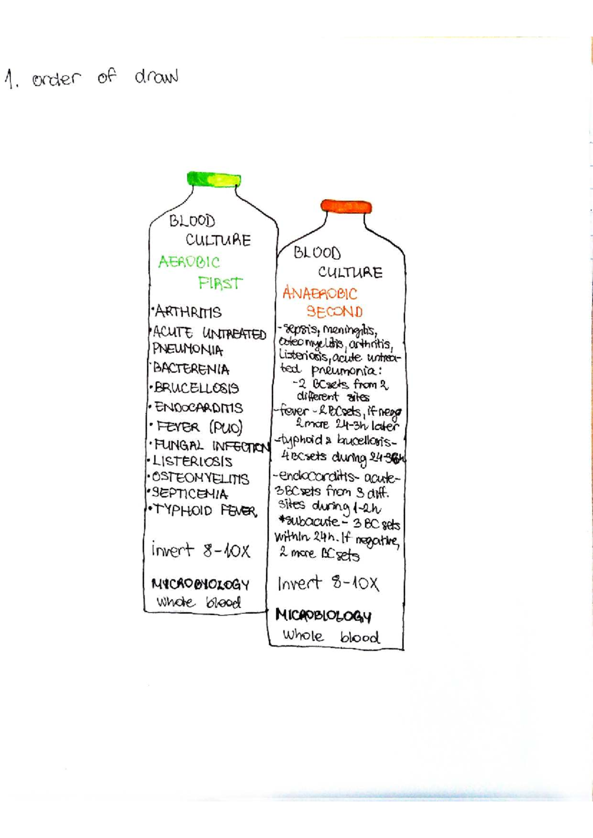 Order of Draw for Blood Tests: KFG Guidelines and Procedures - Studocu