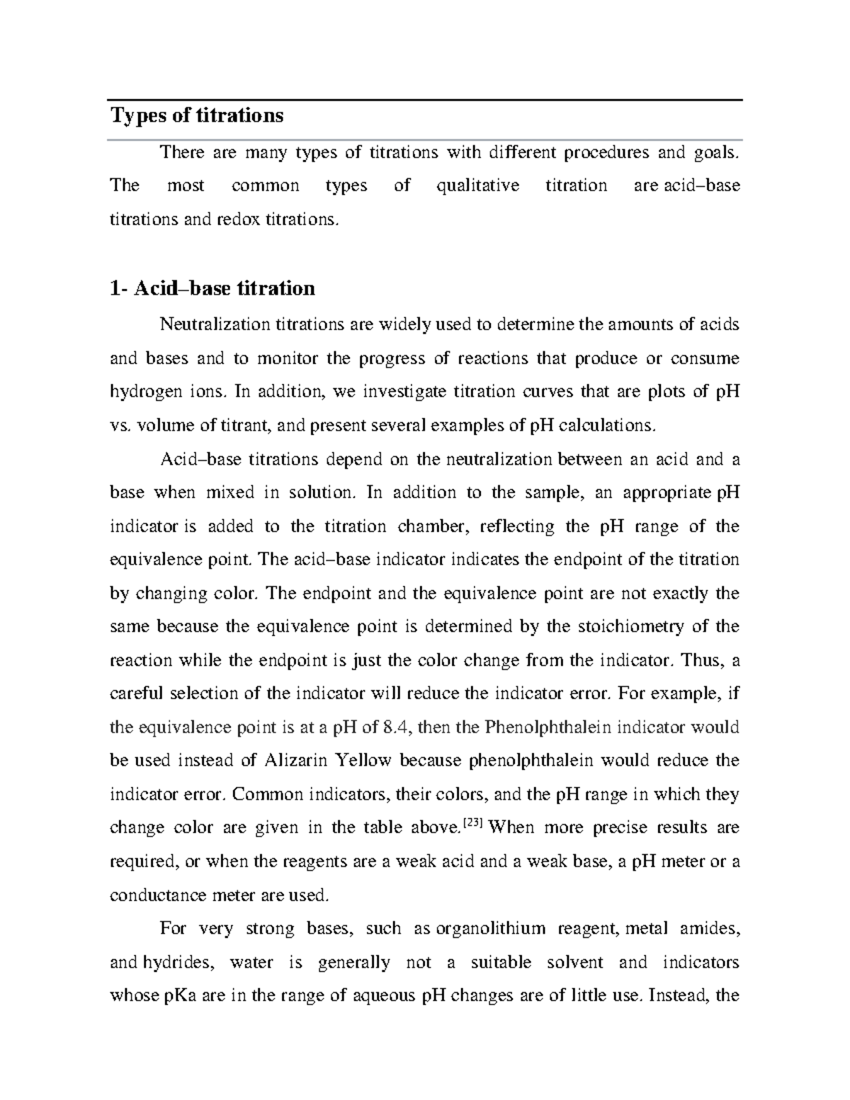Acid-Base Titration Types and Curves: A Comprehensive Guide - Studocu