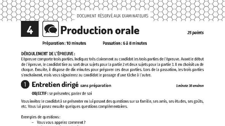 DELF A2 Junior Scolaire - Production Orale Examinateur Guide - Studocu
