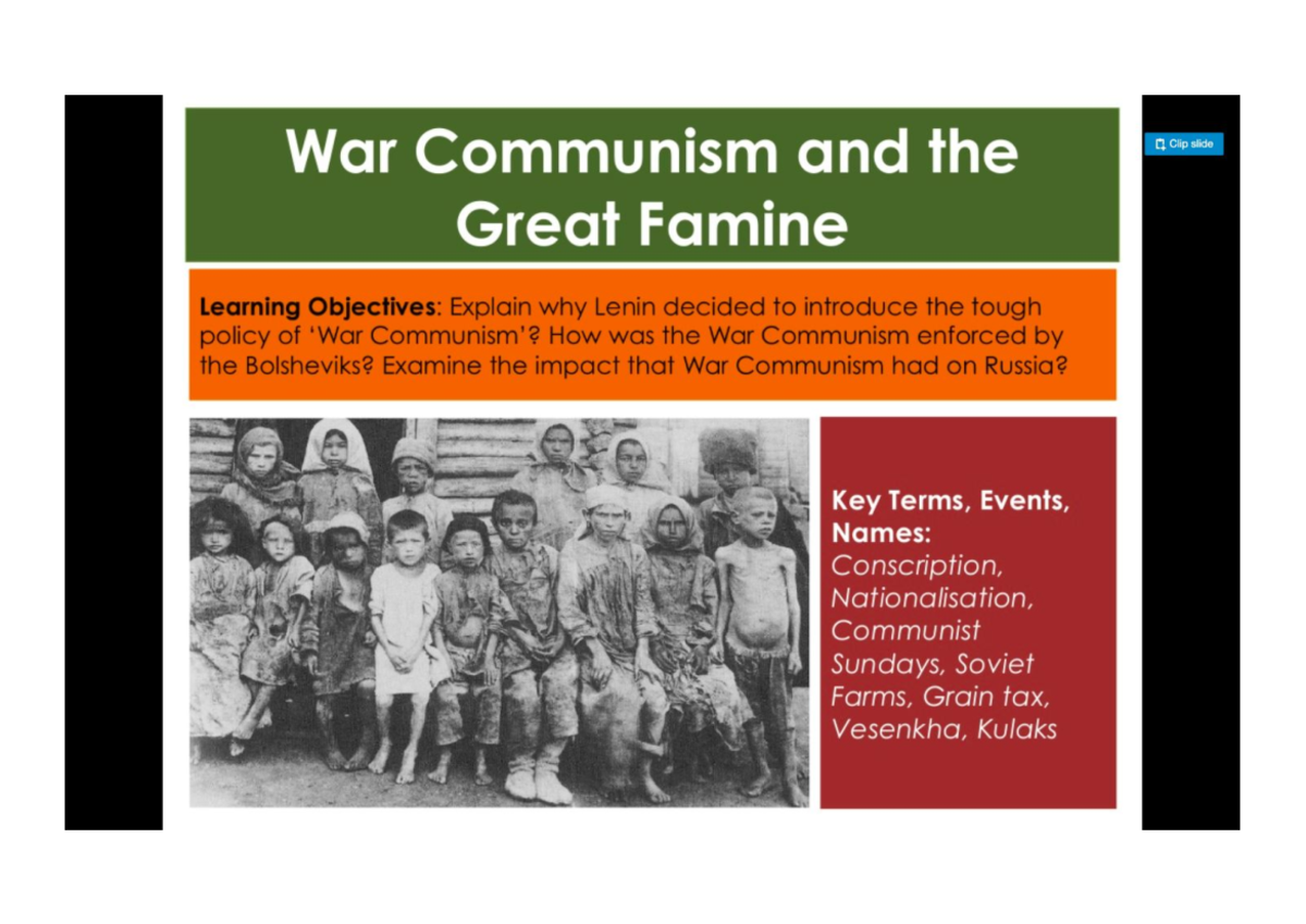 WAR Communism - helpful - War Communism and the Clip slide Great Famine ...