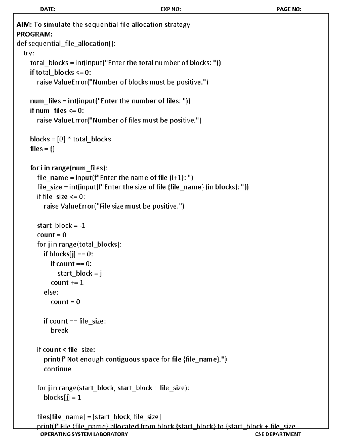 Osfile 2 - gfvkuuhdxfhd - AIM: To simulate the sequential file ...