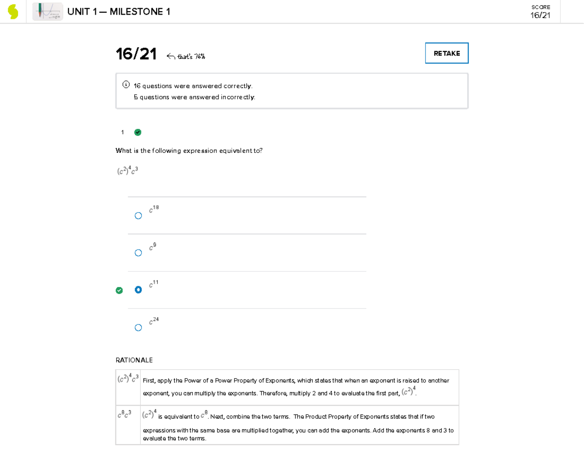 Sophia College Algebra Milestone 1 Review and Study Notes - Studocu