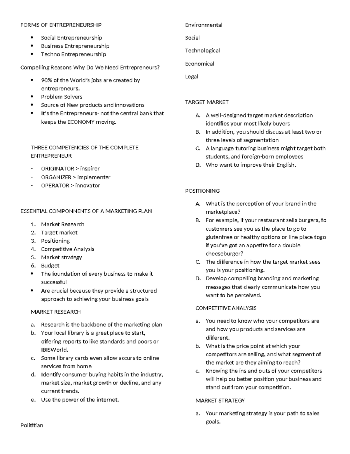 Reviewer techno - FORMS OF ENTREPRENEURSHIP Social Entrepreneurship ...