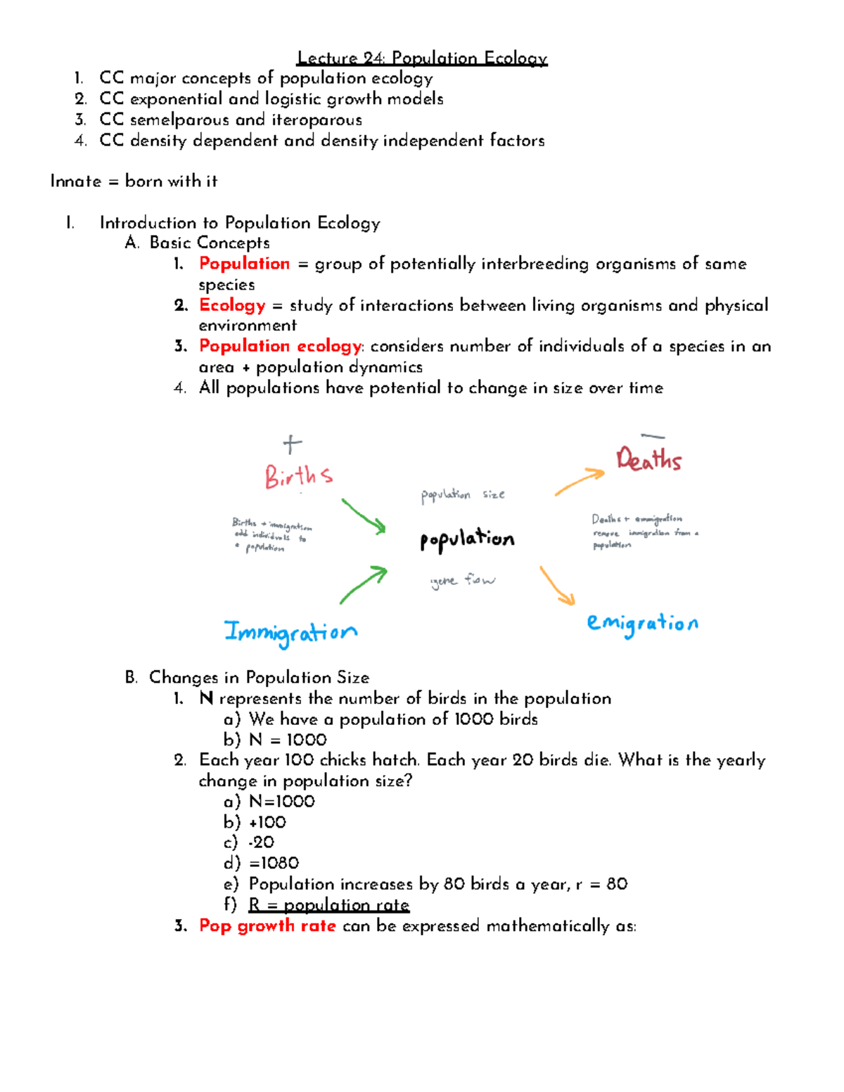 Biology Chapter 24 - Population Ecology Lecture Notes - Studocu