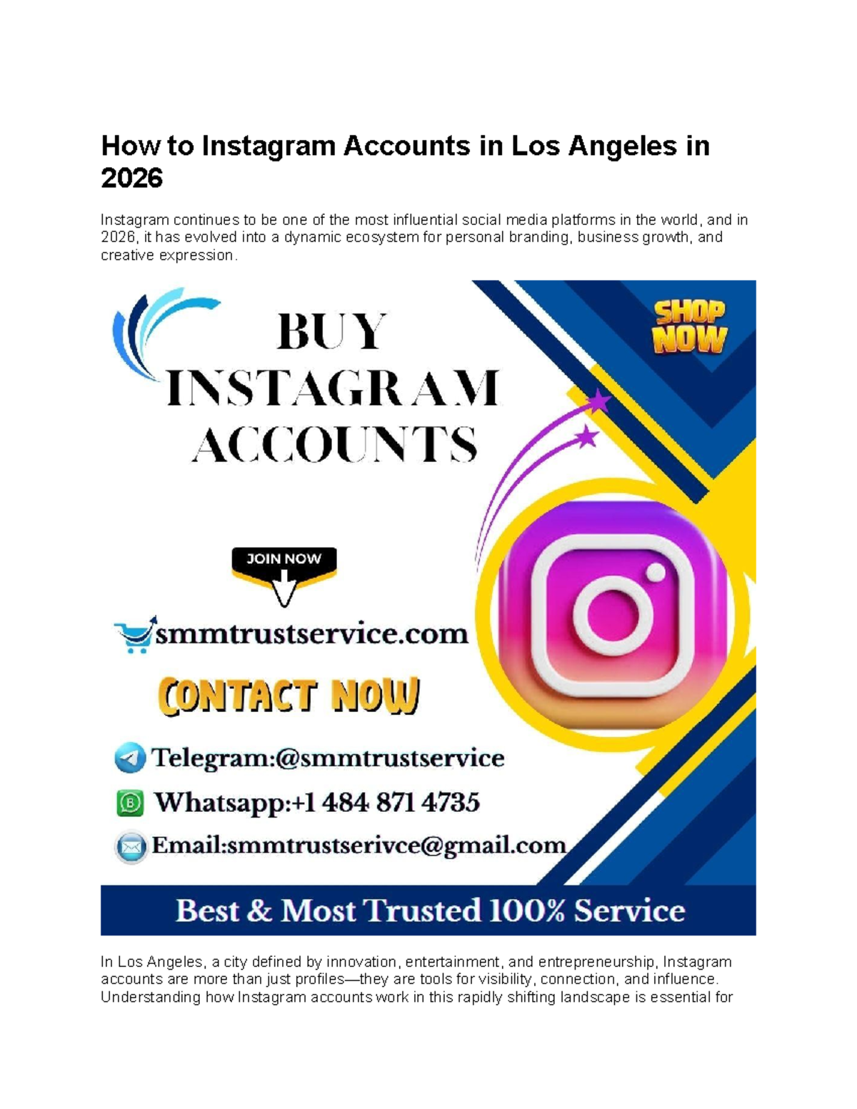 Managing Instagram Accounts in Los Angeles: Strategies for 2026 - Studocu