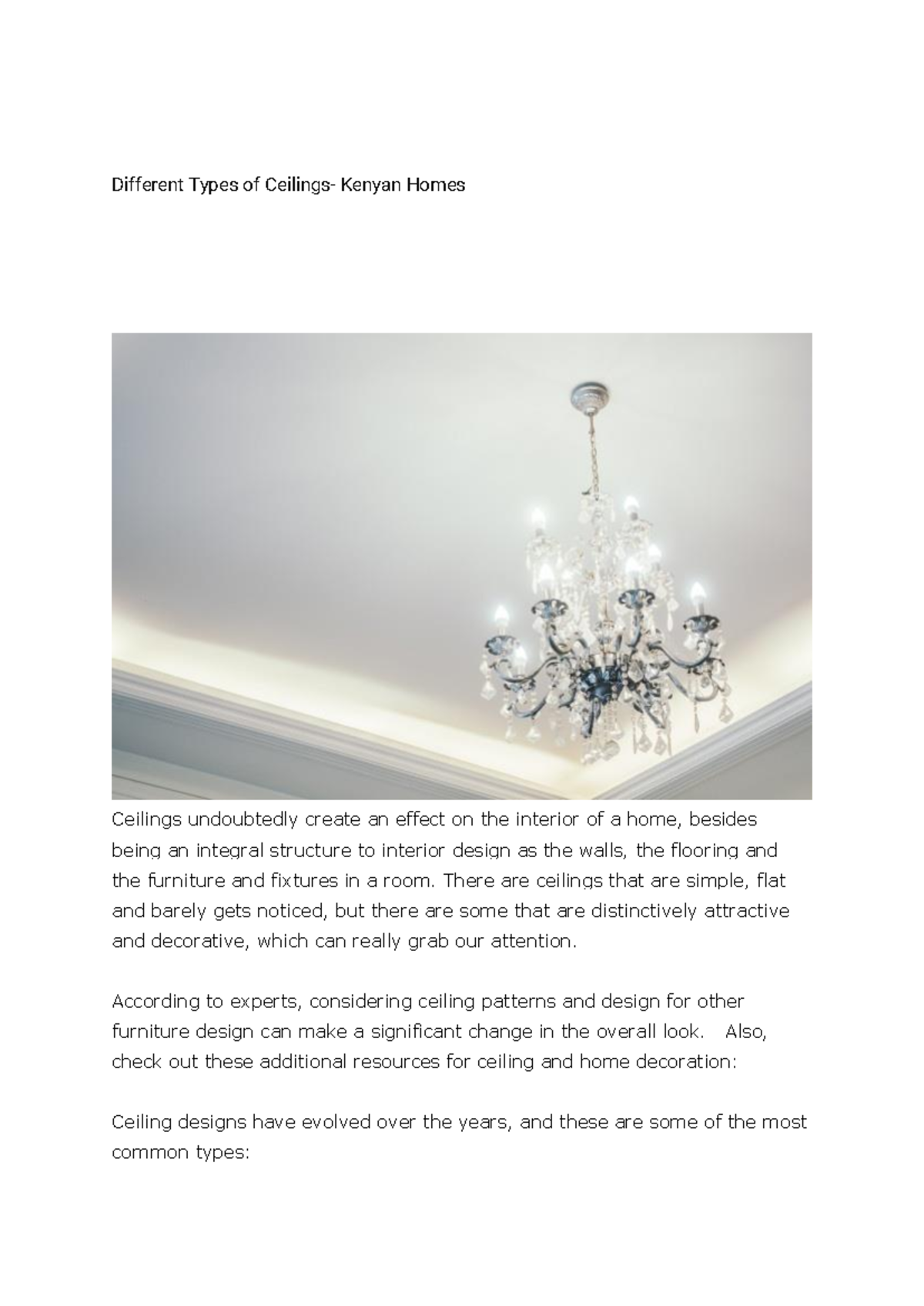 Types of Ceilings in Kenyan Homes: A Comprehensive Guide - Studocu