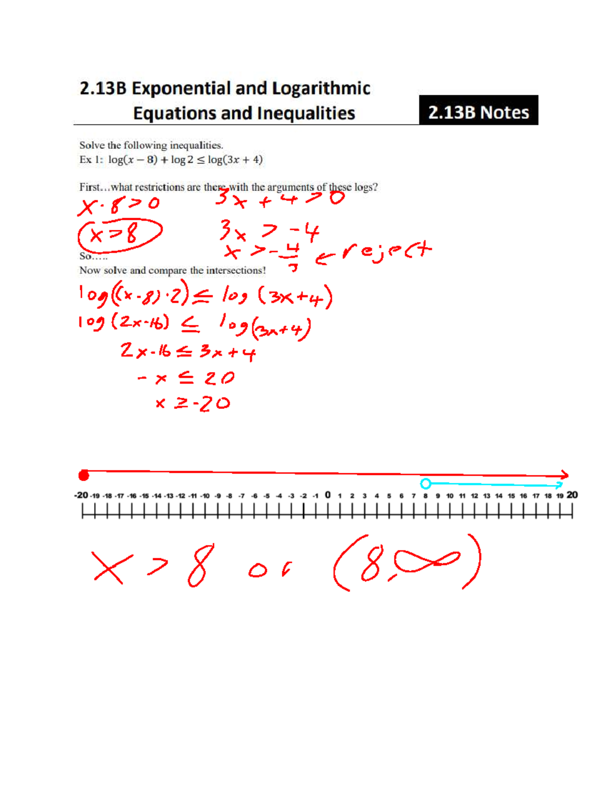 2.13B Exponential & Logarithmic Equations: Inequalities & Solutions ...