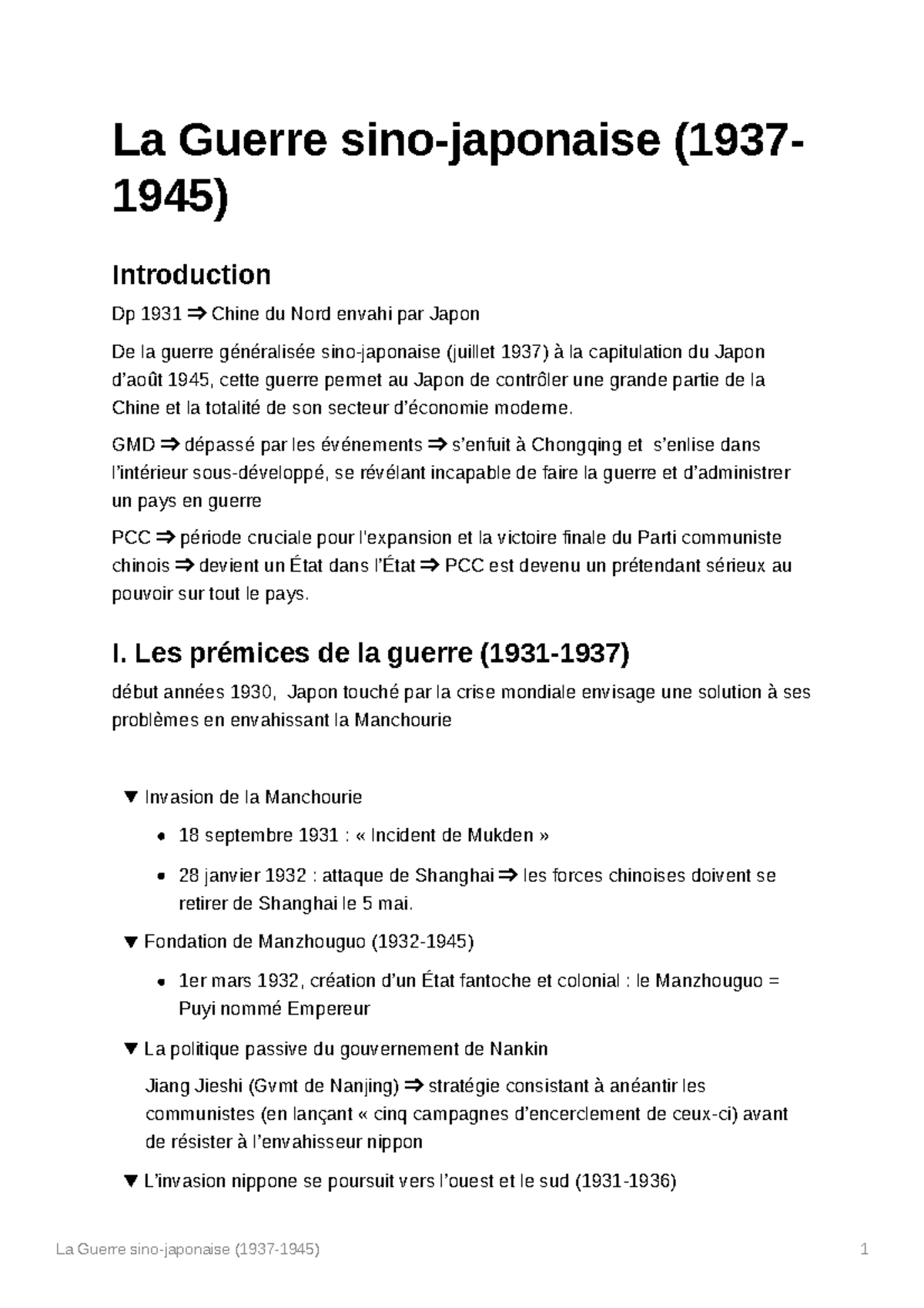 La Guerre sino-japonaise (1937- 1945) - La Guerre sino-japonaise (1937- 1945) Introduction Dp ...