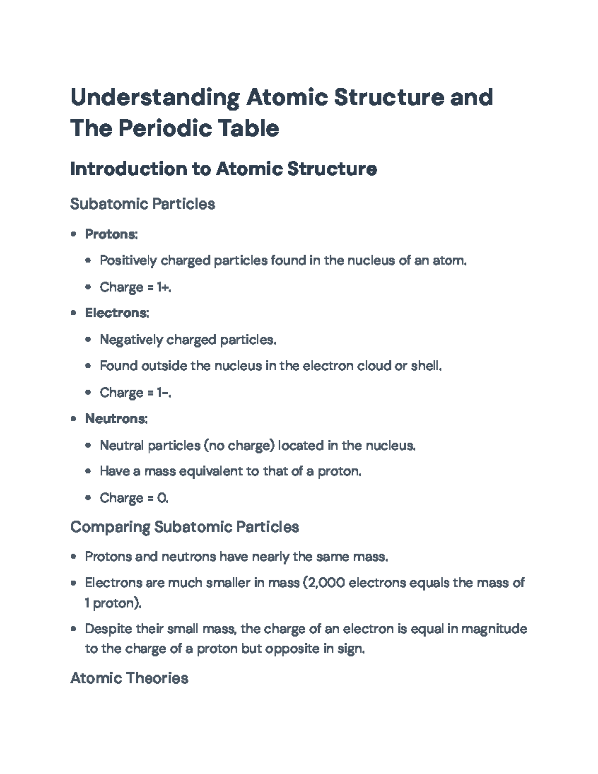 Understanding Atomic Structure and the Periodic Table (Chem 101 ...