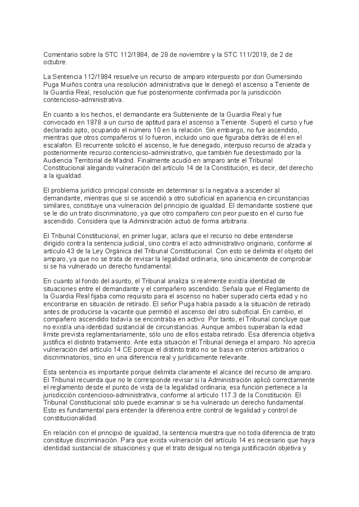 Práctica 3 Consti: Comentario sobre STC 28 Nov y STC 2 Oct - Studocu