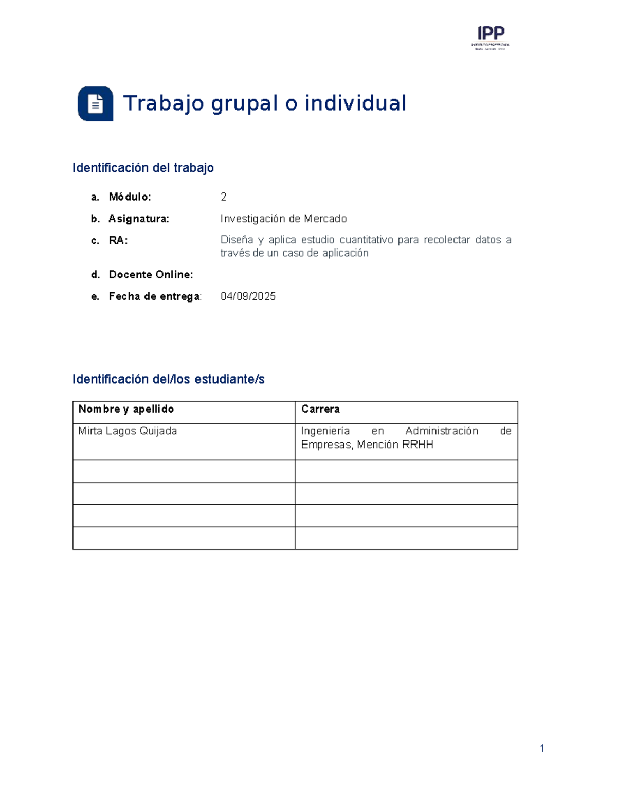 Trabajo Grupal M2: Investigación de Mercado y Diseño de Encuesta - Studocu