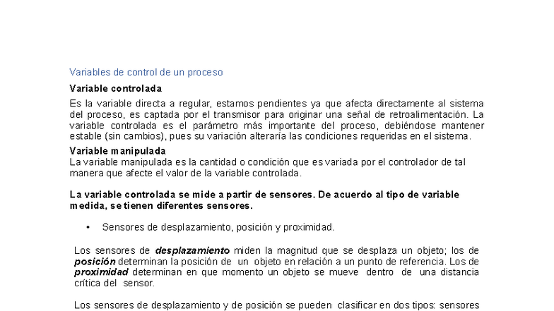 Clase de Variables Controladas e Instrumentos de Medición - Studocu