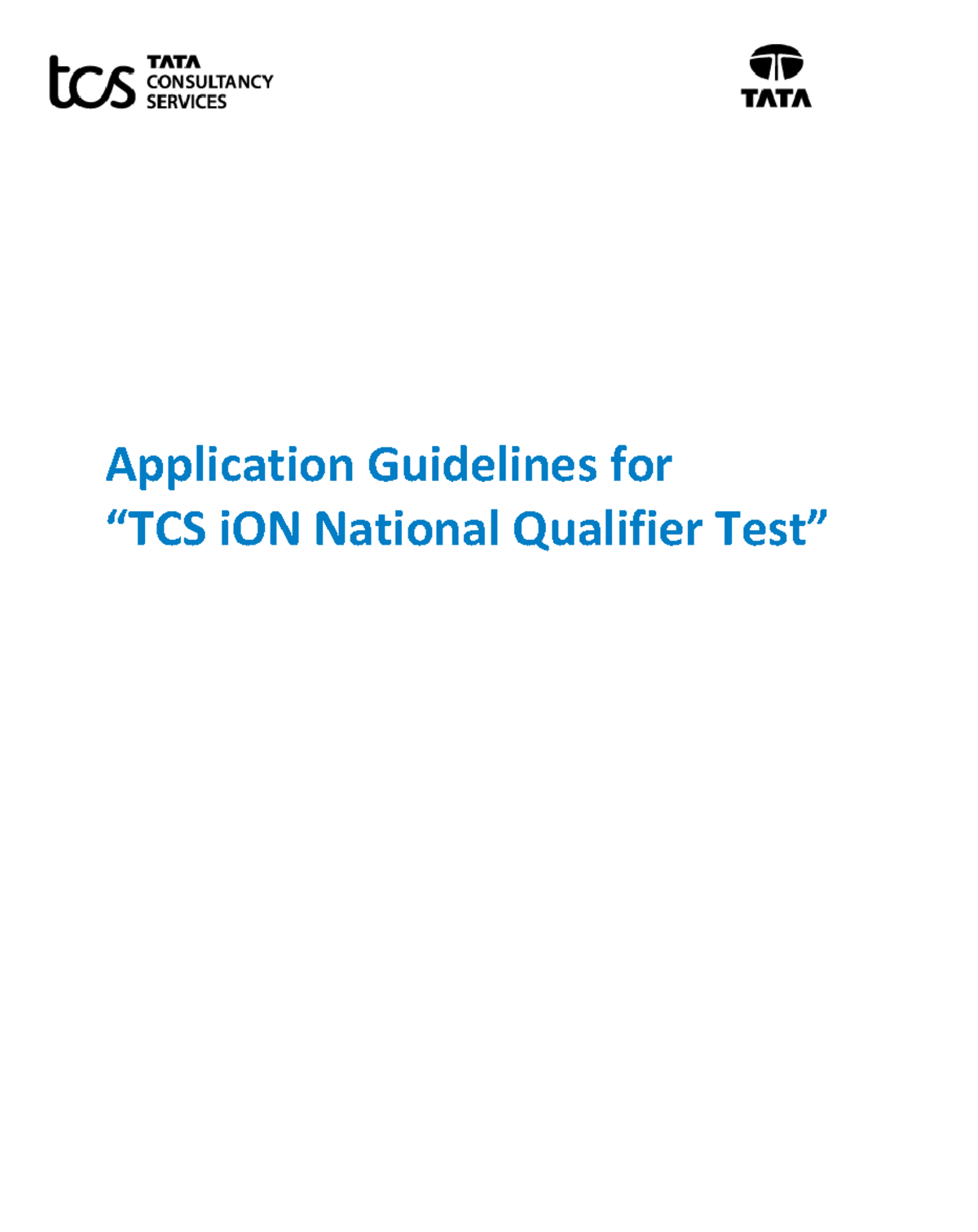TCS iON NQT application guidelines and registration process - Studocu