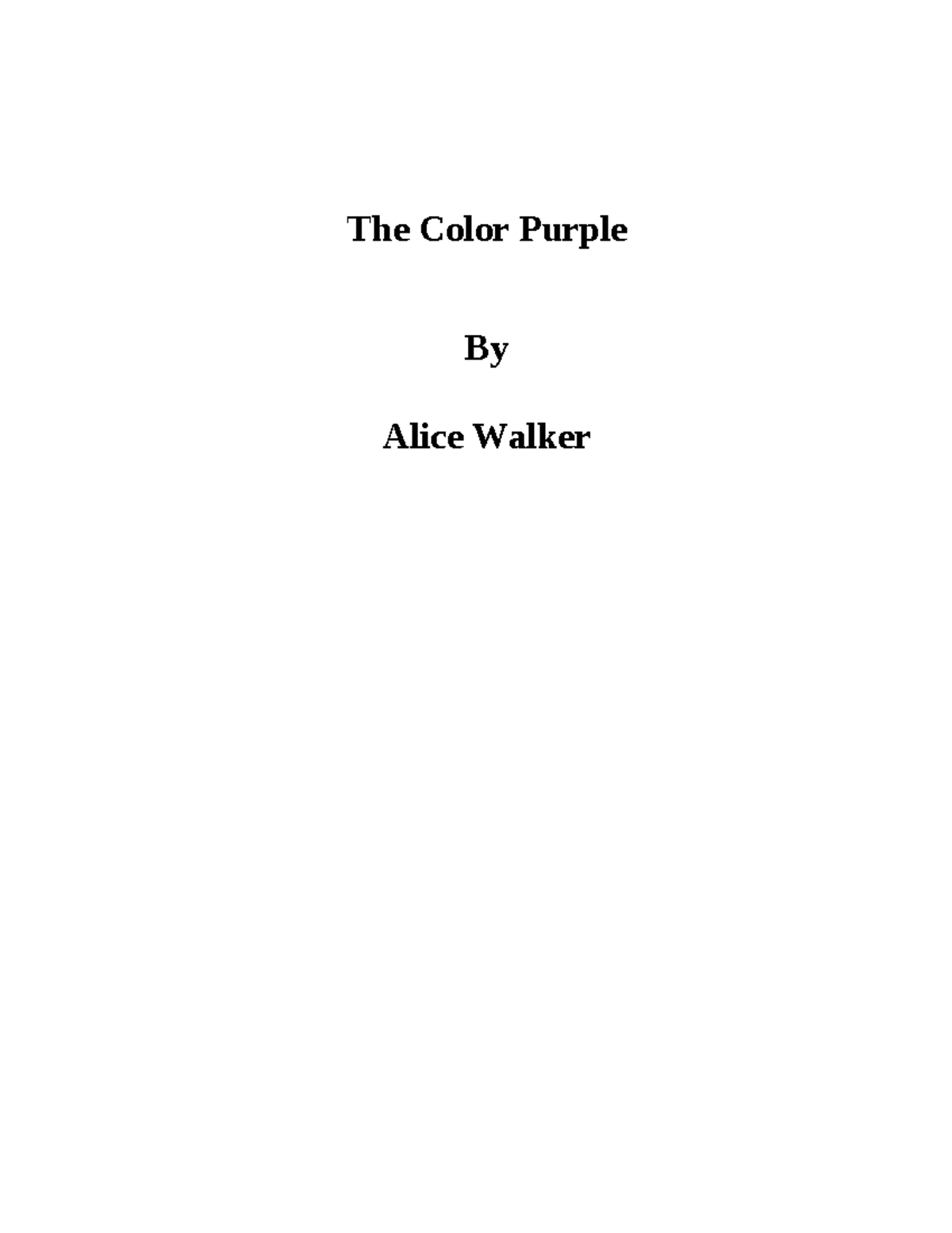 The Color Purple (ENG 101) - Analysis and Key Themes - Studocu