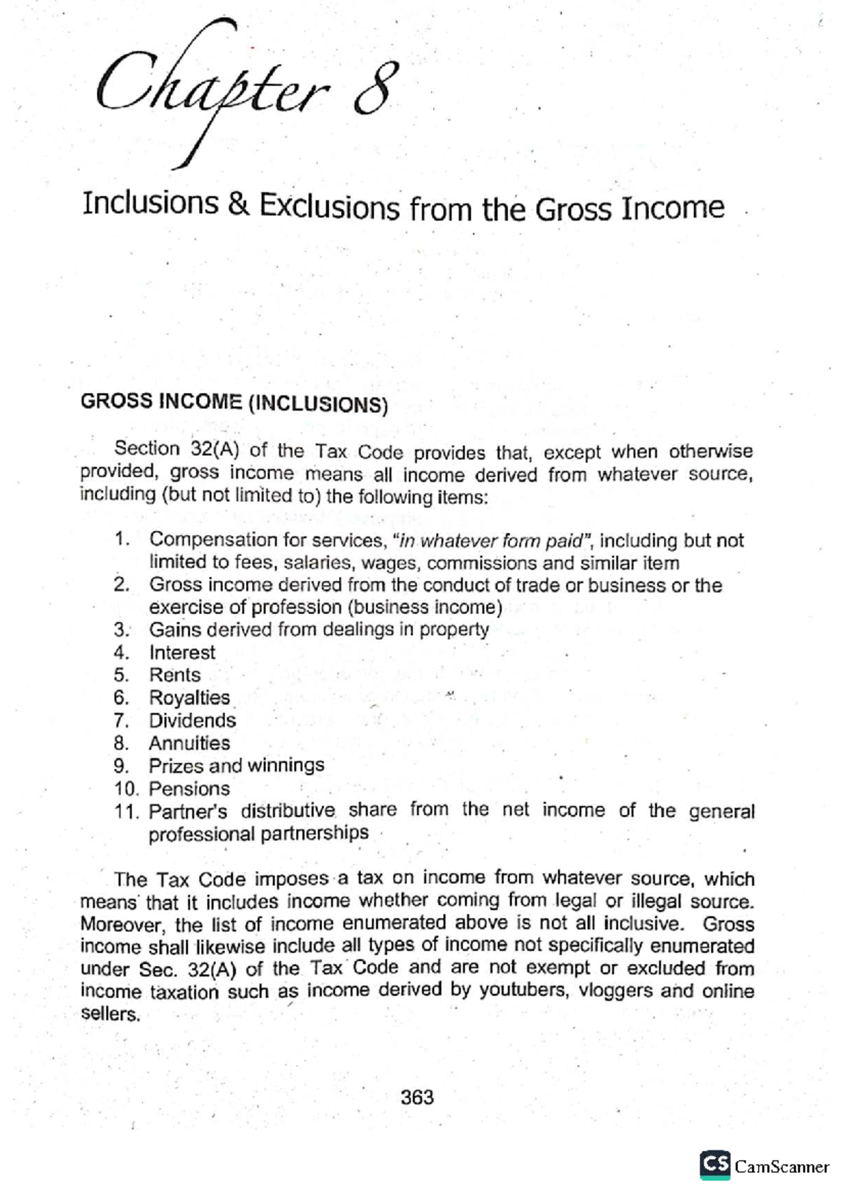 Chapter 8: Inclusions and Exclusions from Gross Income - Tax Code ...