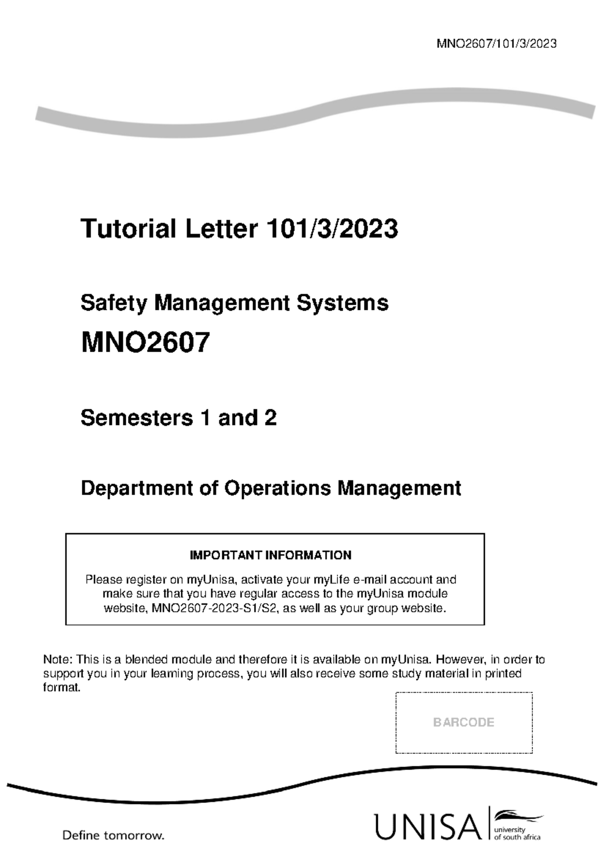101 2023 3 b - tutorial letter - MNO2607/101/3/ 2023 Tutorial Letter ...