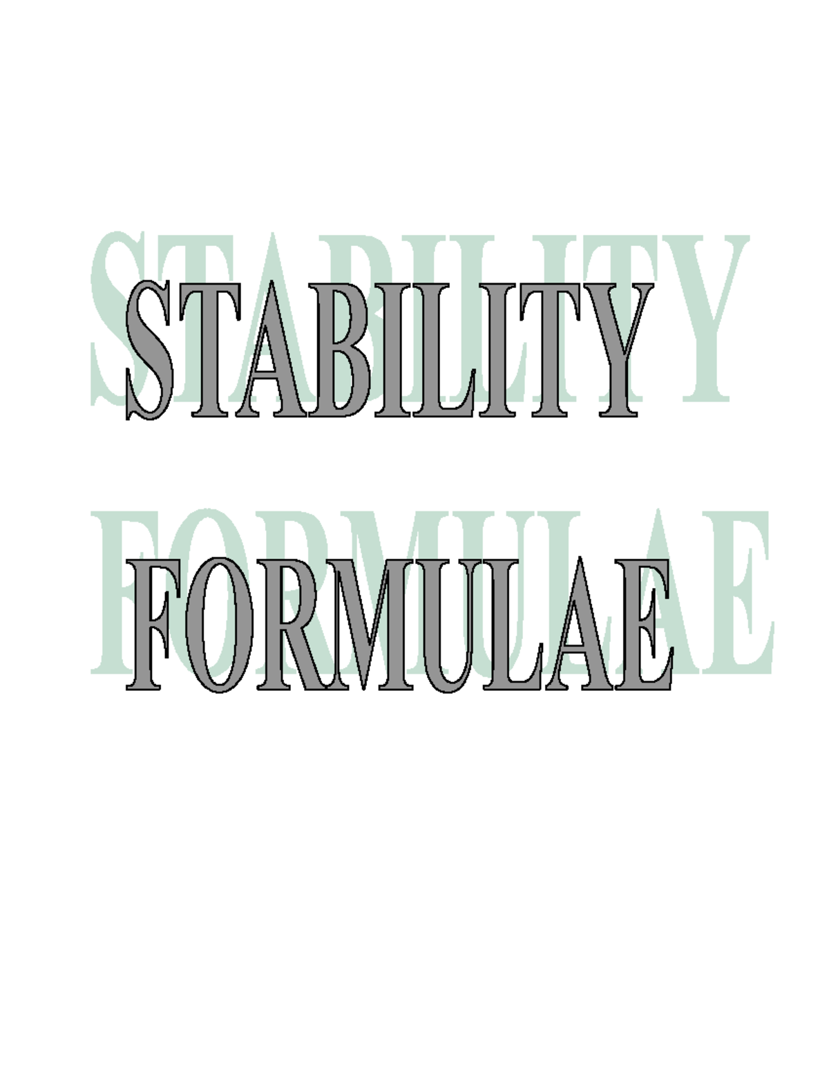Ship Stability Formulae (Course Code: STAB 101) - Studocu