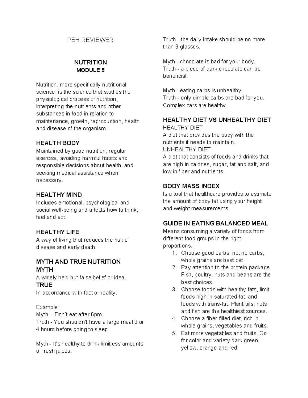 teaching pe and health in the elementary grades - PEH REVIEWER ...