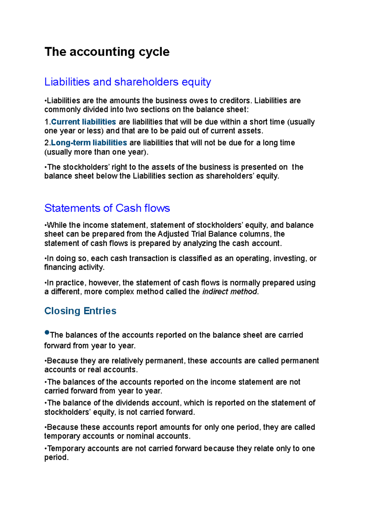 The accounting cycle part2 - The accounting cycle Liabilities and ...