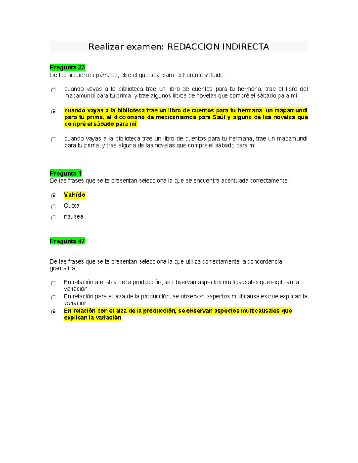 EPE Redacción Indirecta: Ejercicios y Respuestas Claras - Studocu
