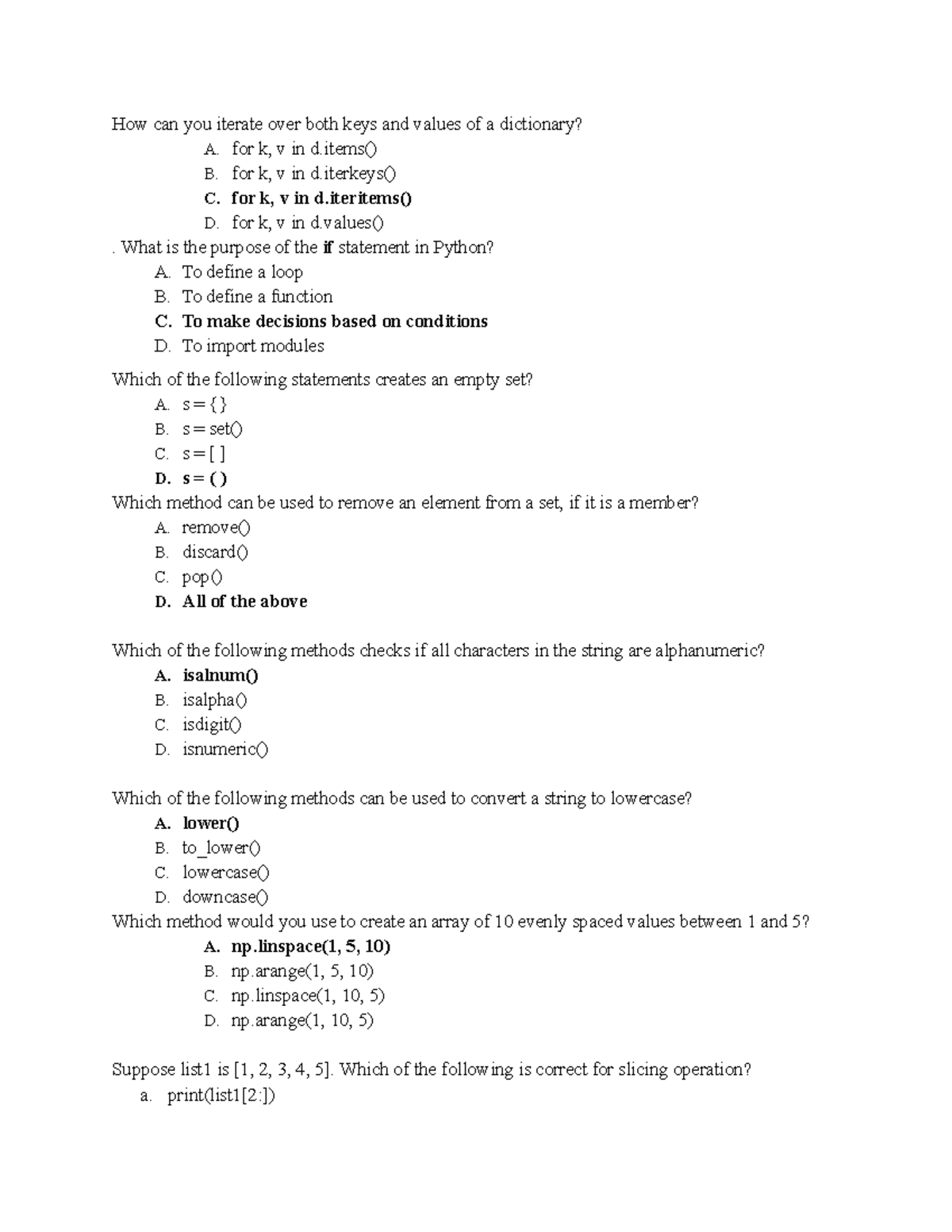 Python 101 Final Exam Review: Key Concepts & Practice Questions - Studocu