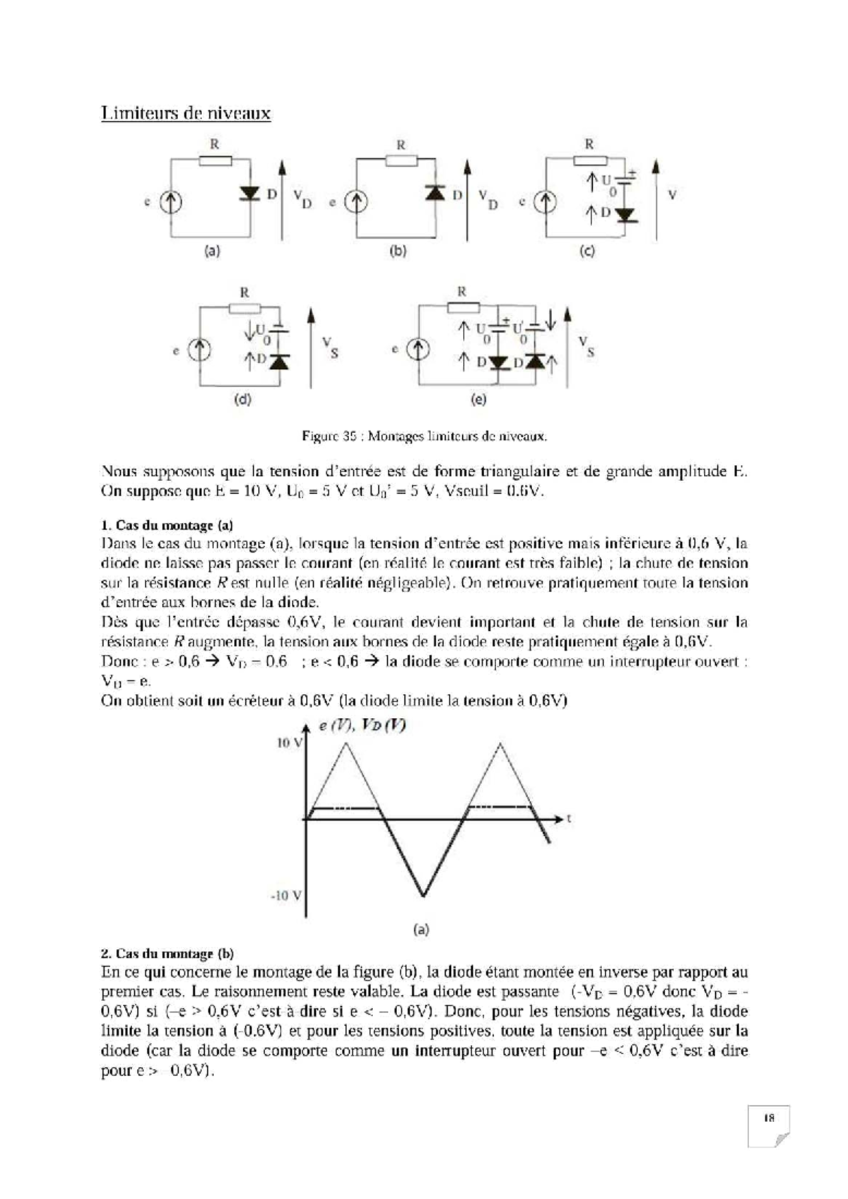 Montage Écrêteur à Diodes - Ch3 Complément (R R D Vp e) - Studocu