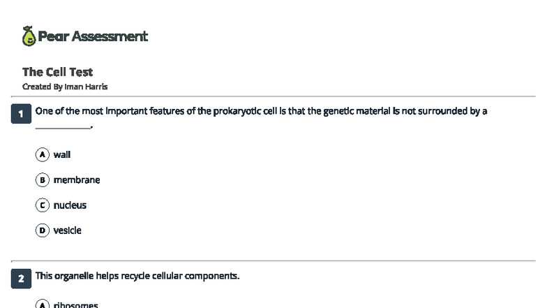 BIO101: Cell Biology Test Review - Key Concepts and Organelles - Studocu