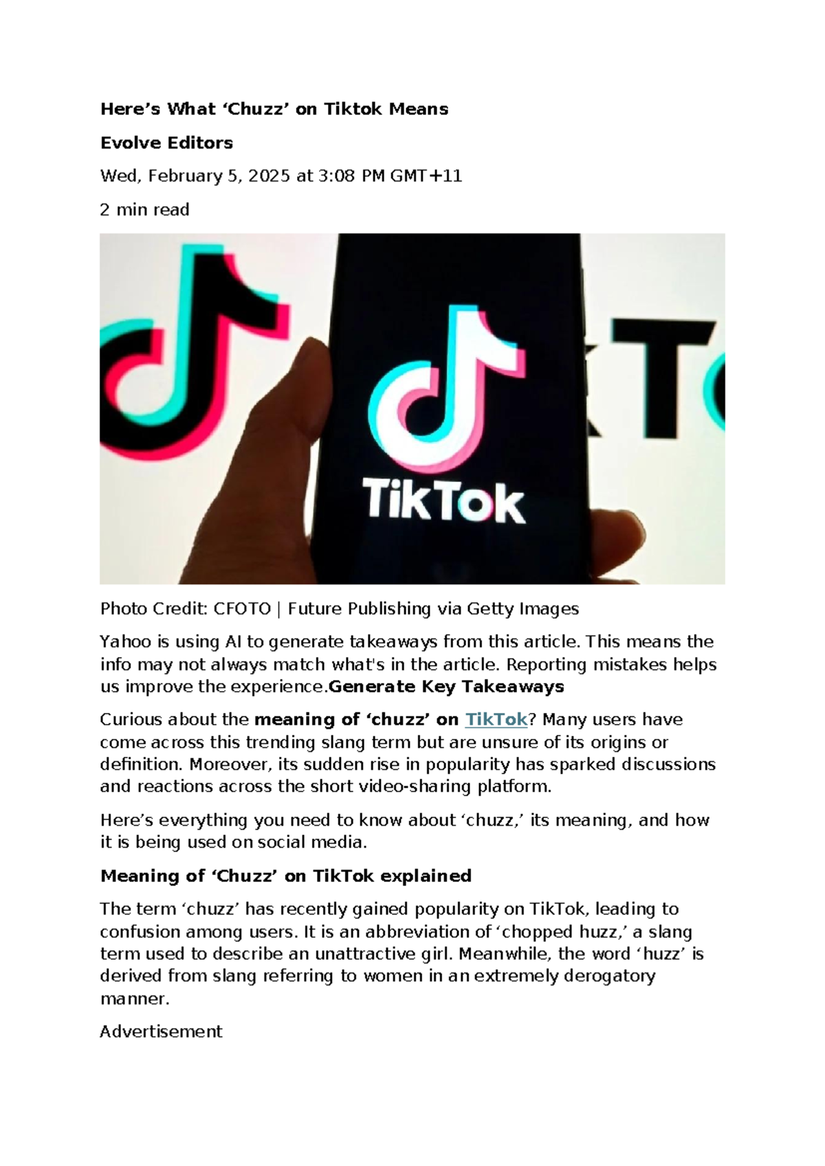Chuzz: Understanding TikTok's Trending Slang Term - Studocu