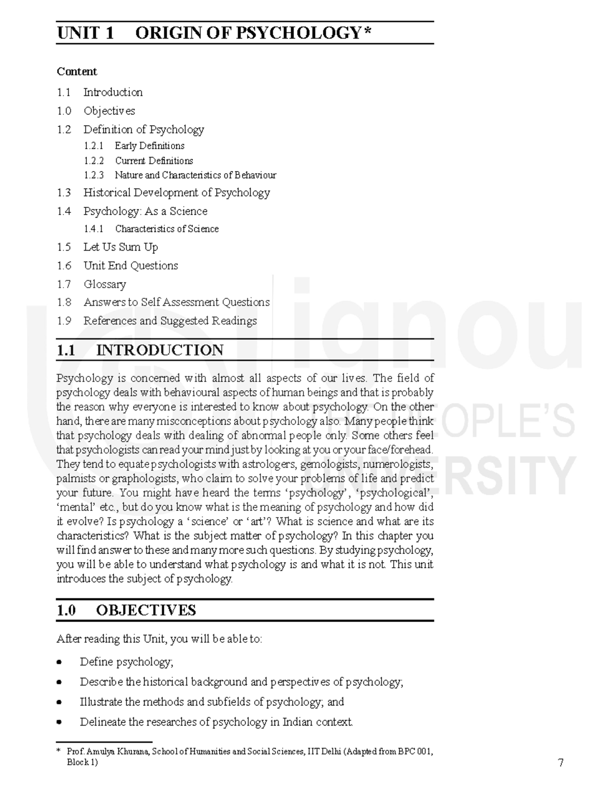 Origin of psychology - Origin of Psychology UNIT 1 ORIGIN OF PSYCHOLOGY ...