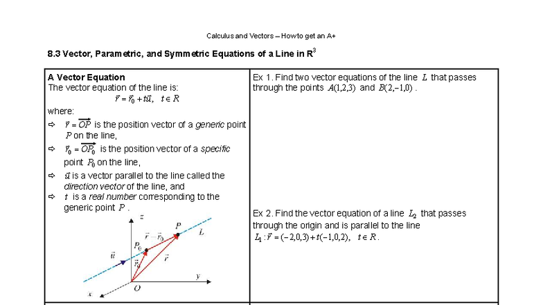 7.2 Handout 3 - Notes - Calculus and Vectors – How to get an A+ 8 ...