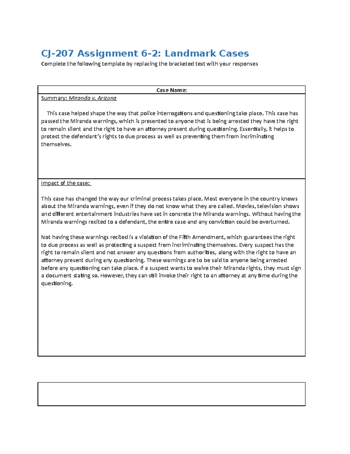 Module 5 Assignment - CJ-207 Assignment 5-2: Processes and Procedures of the Court System ...