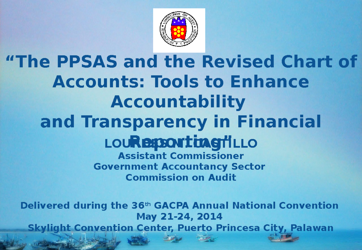 PPSAS and Revised Chart of Accounts: Enhancing Financial Accountability ...