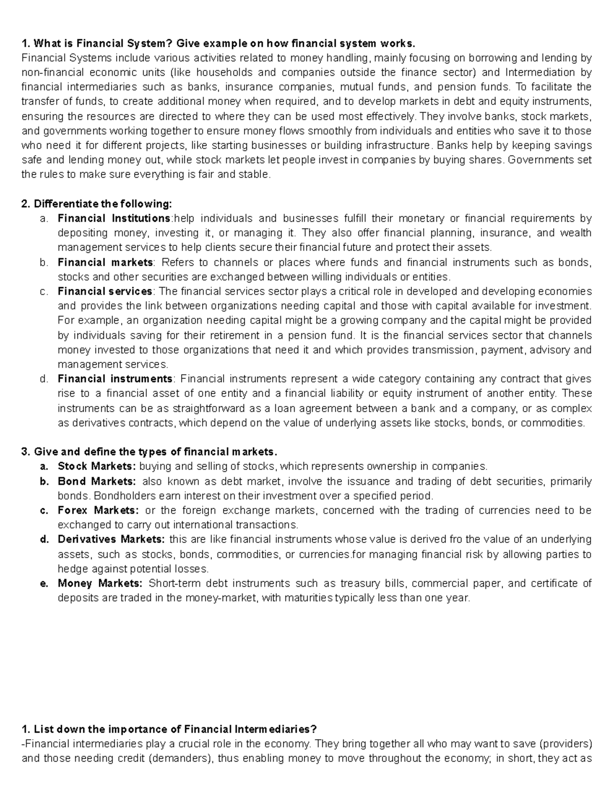 Financial system - Financial Systems include various activities related ...
