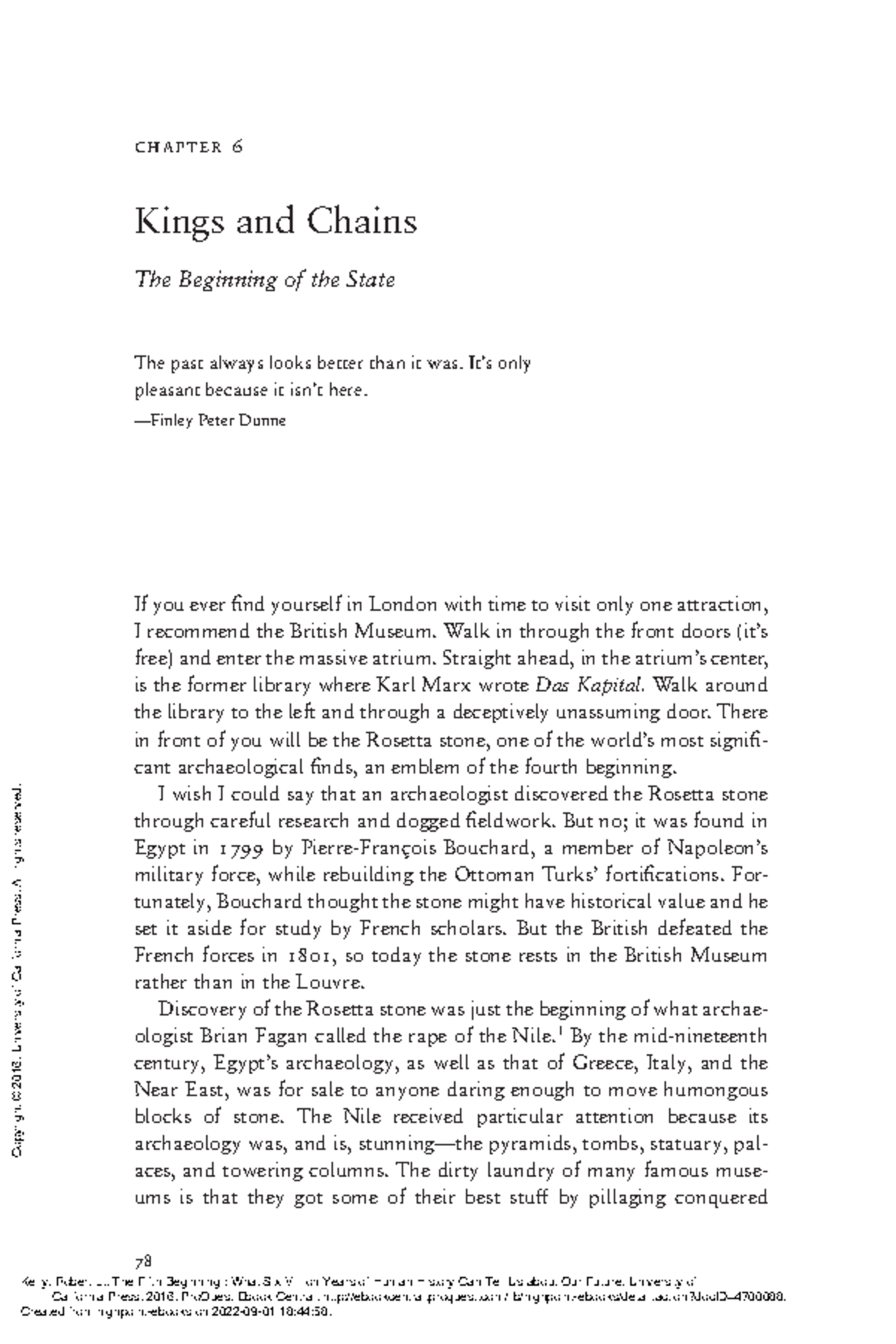 Fifth Beginning: Insights from Chapter 6 - Kings and Chains - Studocu