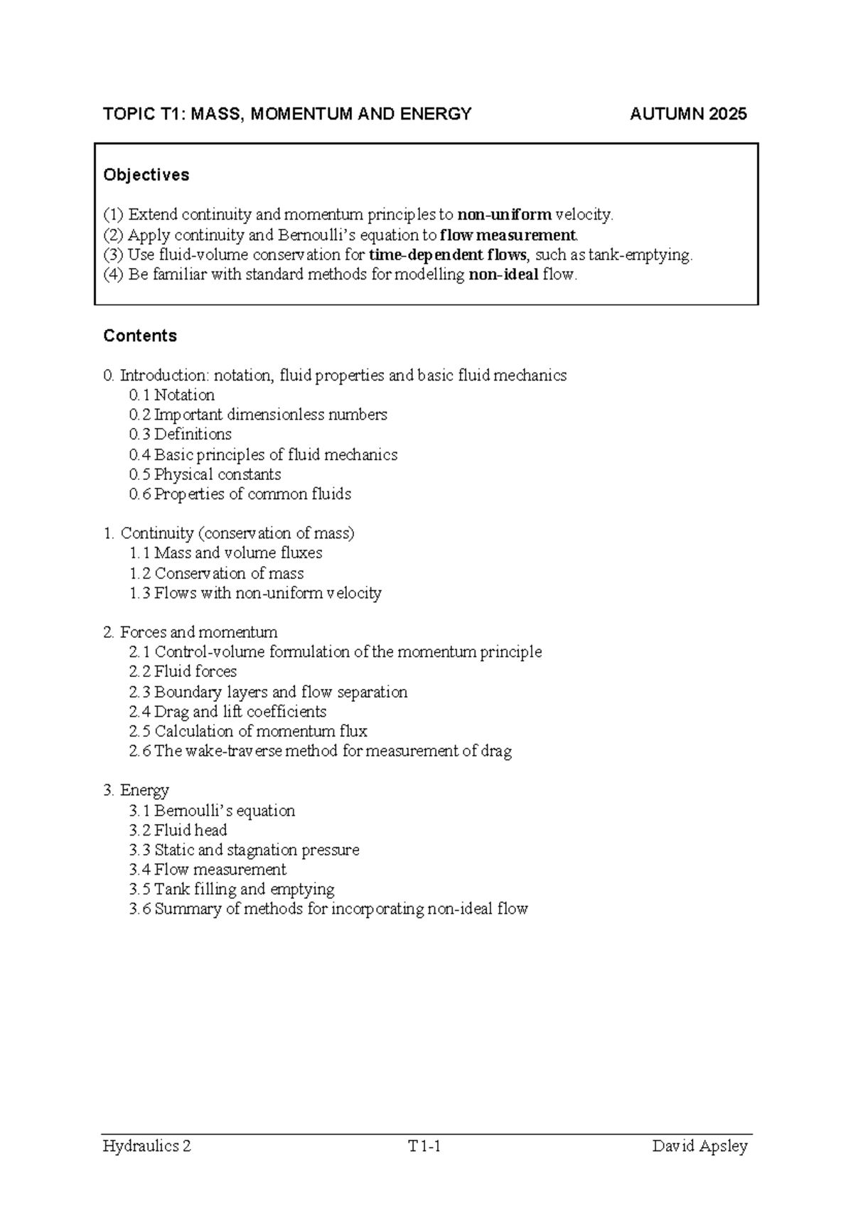 MASS, MOMENTUM, AND ENERGY: AUTUMN 2025 LECTURE NOTES - Studocu