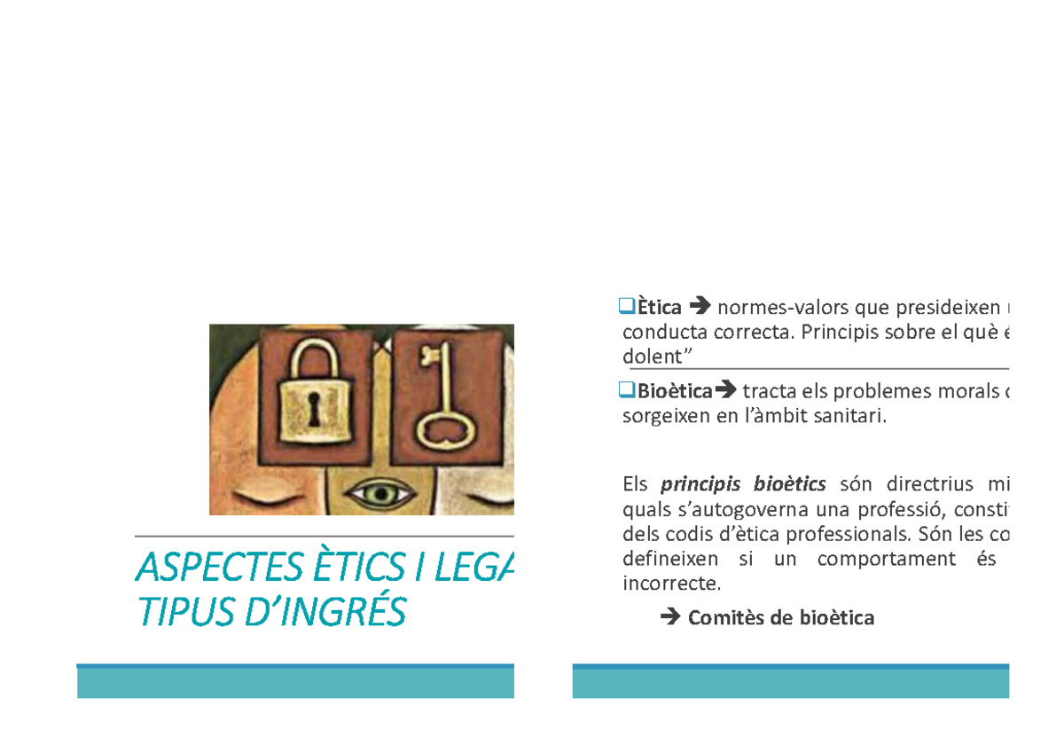 Principis Bioètics i Aspectes Legals en la Pràctica Sanitària - Studocu