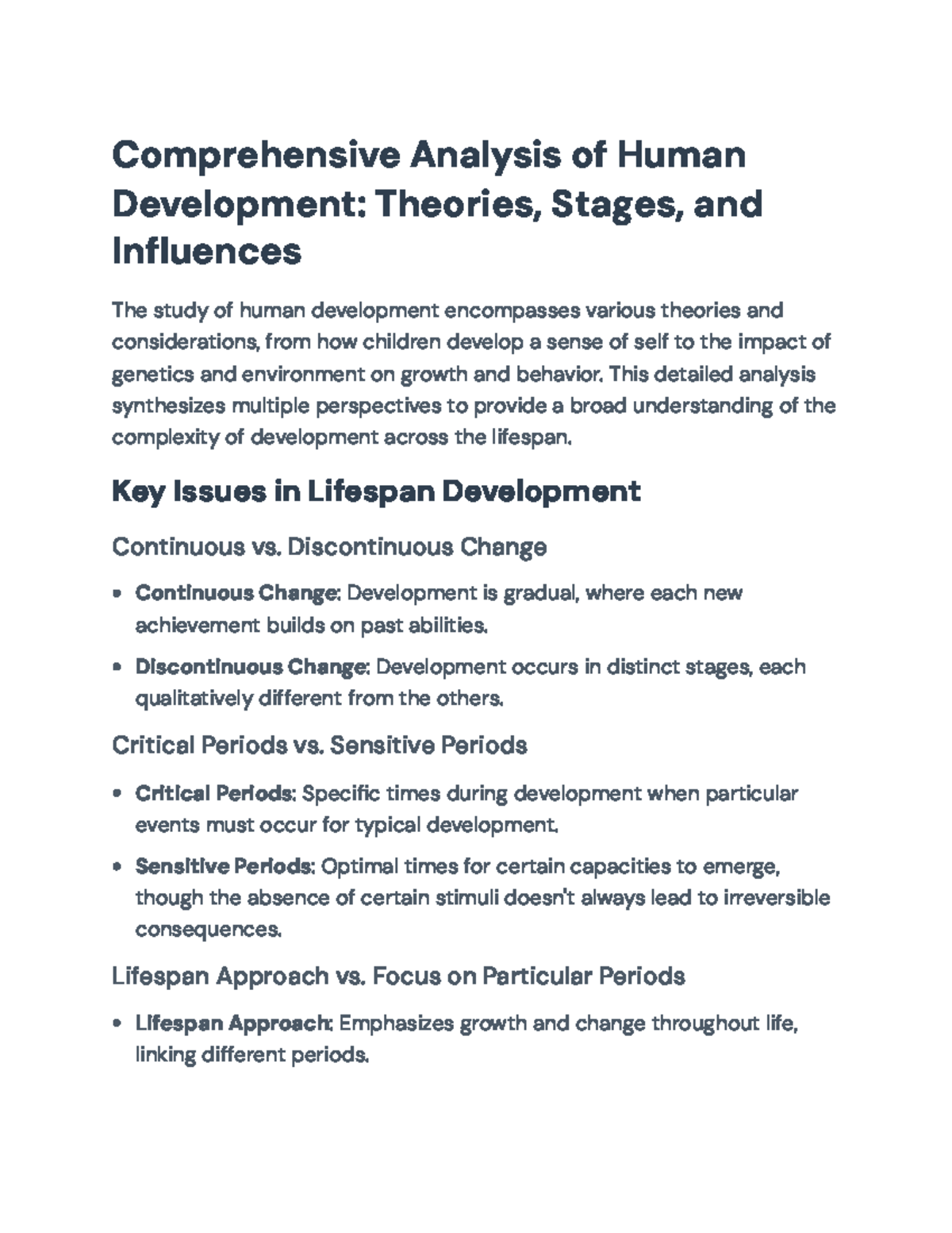 Lifespan Development Theories: A Comprehensive Analysis - Comprehensive ...