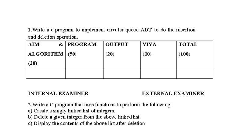 Set 1 - CS3311: Data Structures Lab Programs and Algorithms - Studocu