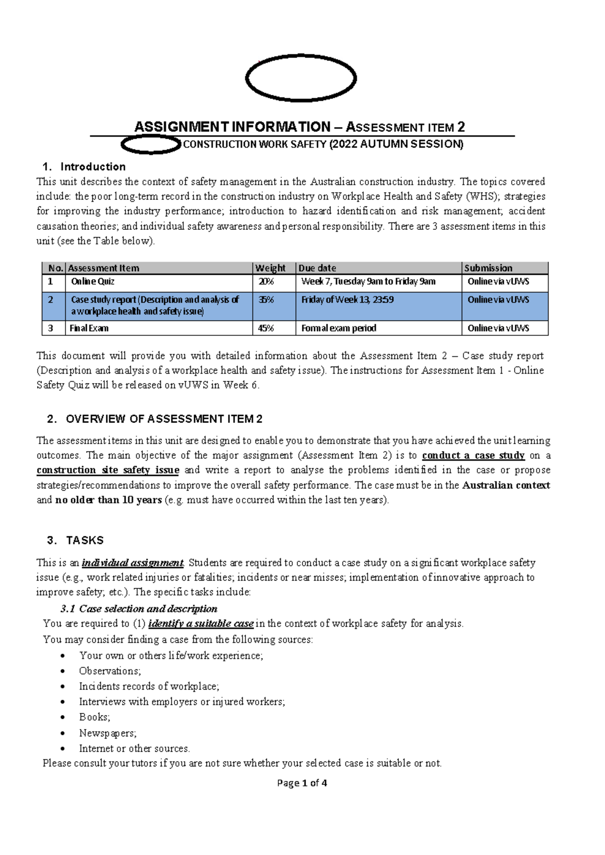 Assignment 2 Instructions 2022 - ASSIGNMENT INFORMATION – ASSESSMENT ...