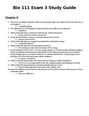 CHEM 111 Exam I study guide - CHEM 111 Study Guide for Exam 1: Chapters ...