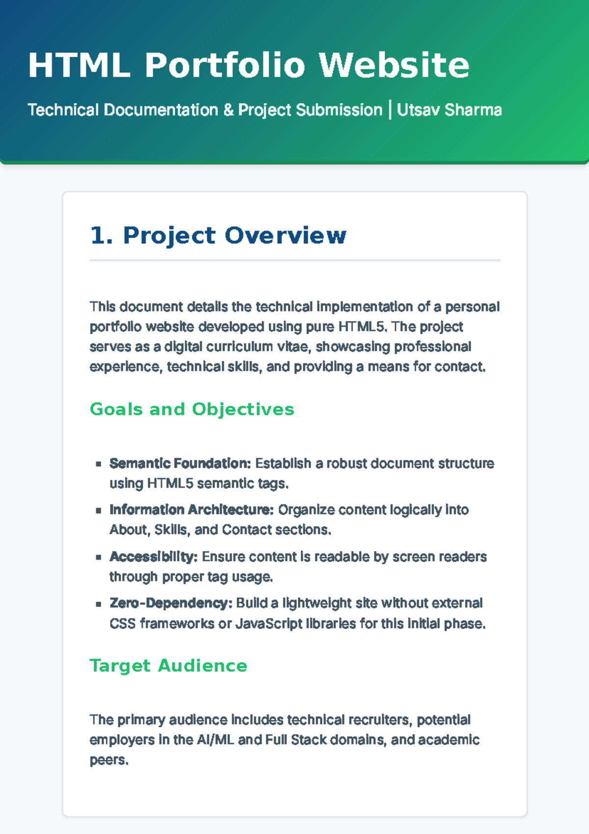 HTML5 Portfolio Website Documentation Guide - Project Submission - Studocu