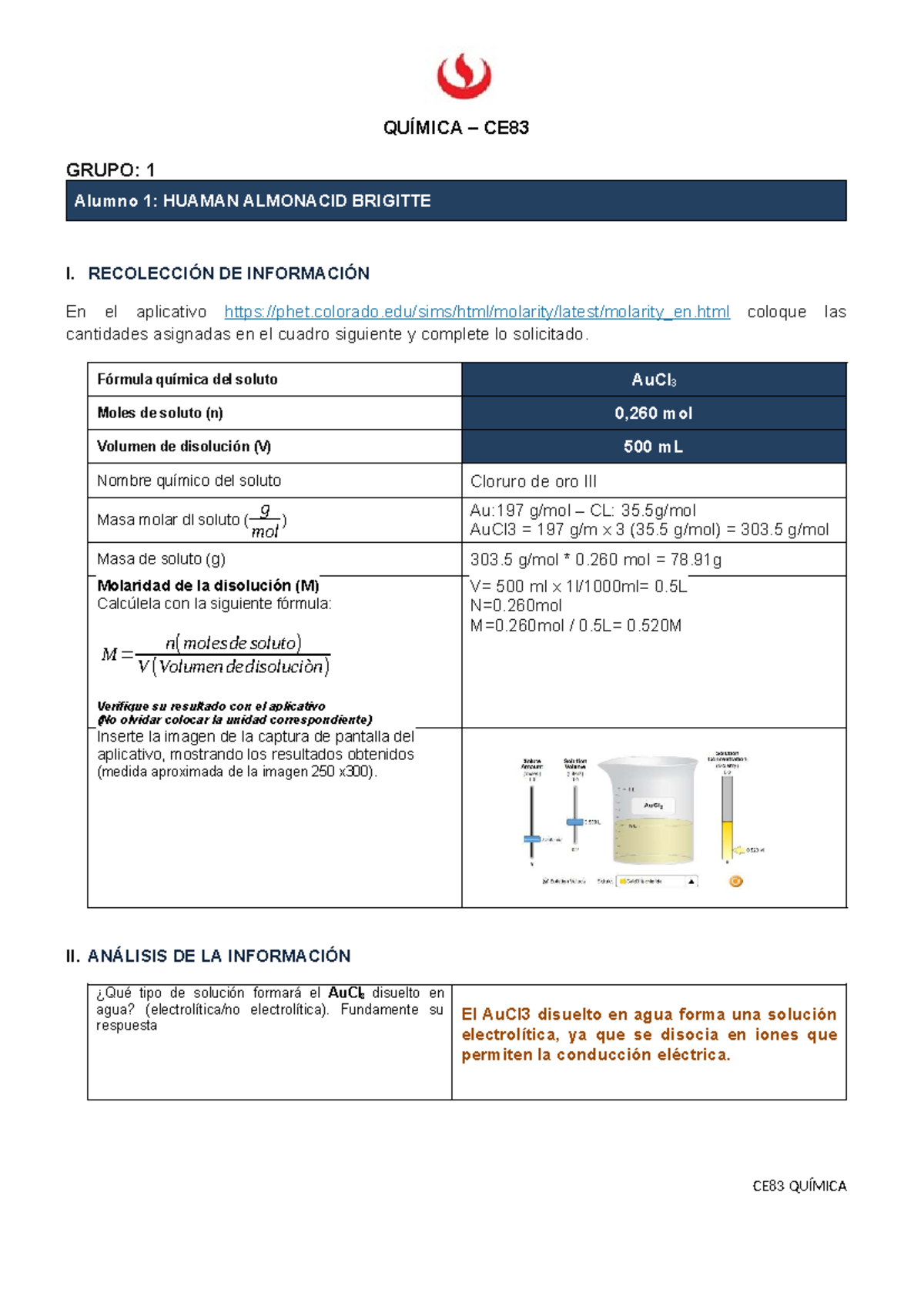 QUÍMICA CE83 ACTIVIDAD ASINCRÓNICA 3: Análisis de Soluciones - Studocu