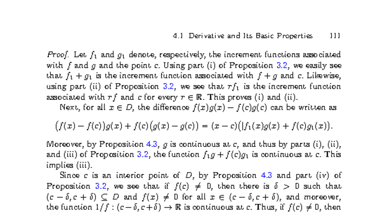 Complex Variables 121: Derivatives and Their Properties Proofs - Studocu