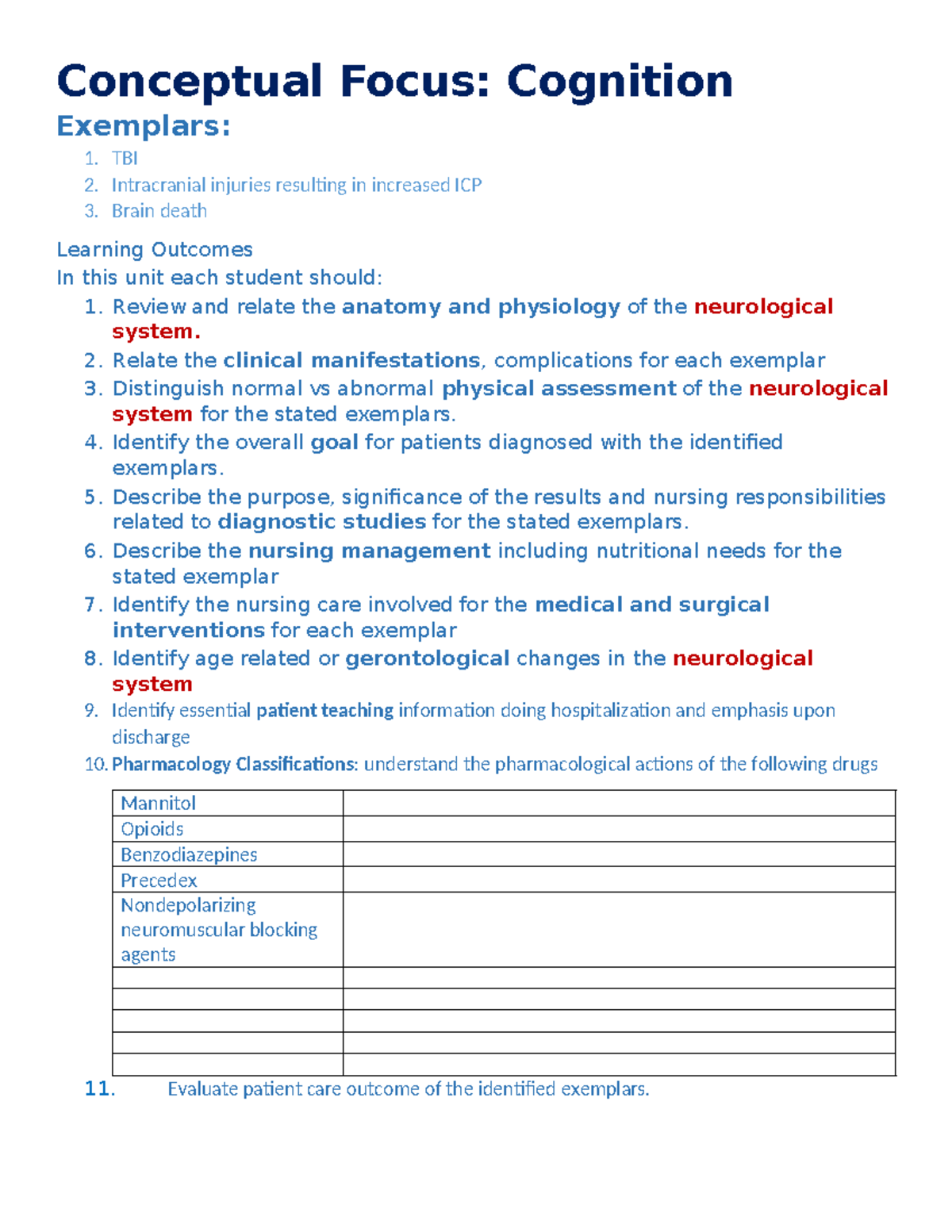 Cognition in TBI: Nursing Perspectives & Clinical Guidelines - Studocu