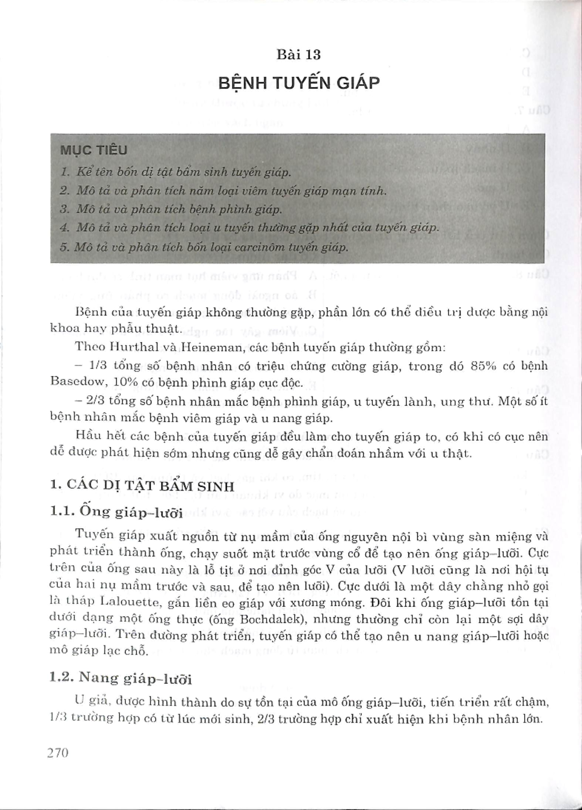 Bài 13: Bệnh Tuyến Giáp - Phân Tích và Mô Tả Các Dị Tật Bẩm Sinh - Studocu