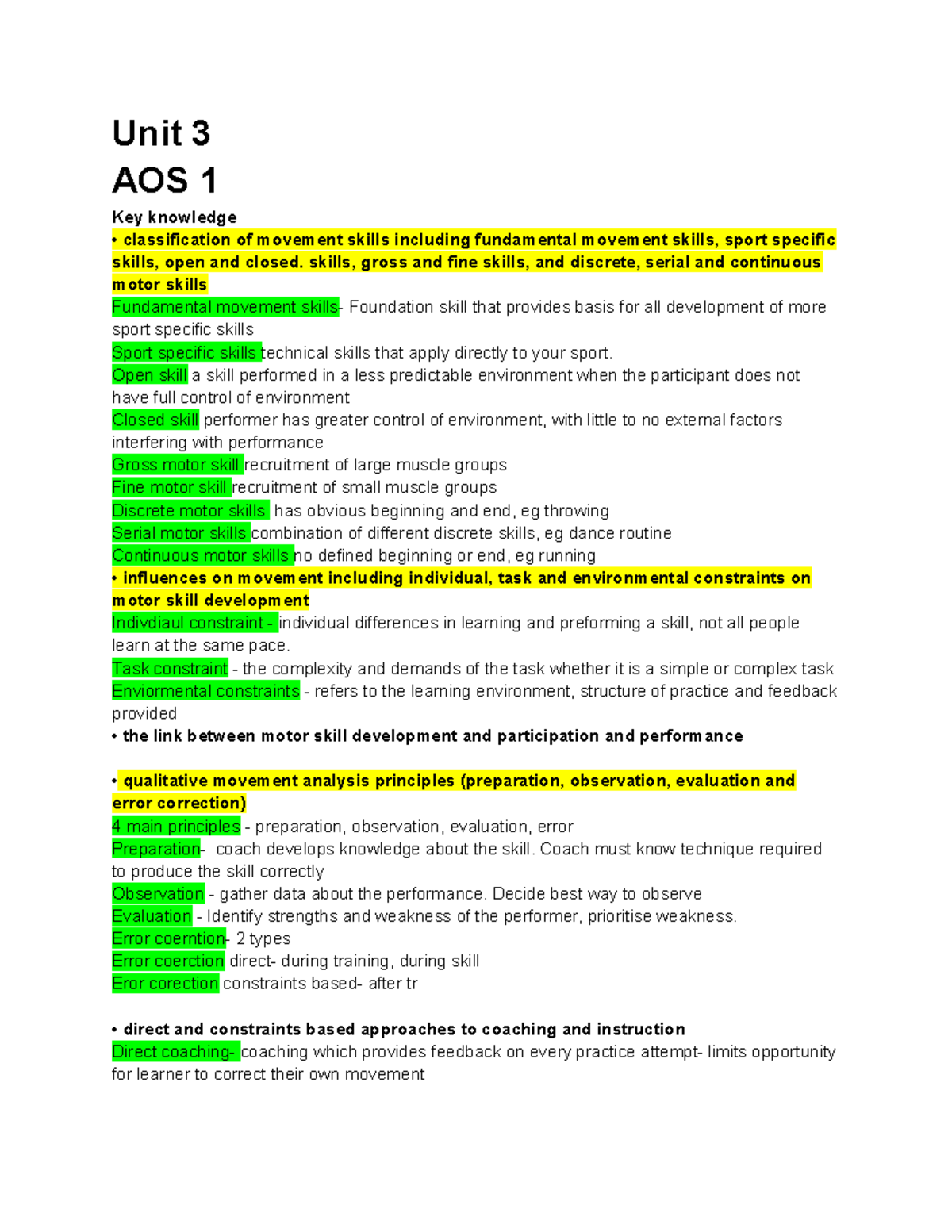 Untitled document - some dot points from the study desgin - Unit 3 AOS ...