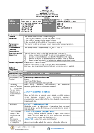 ACR Orientation - SAMPLE ACR - Republic of the Philippines Department of Education REGION III ...